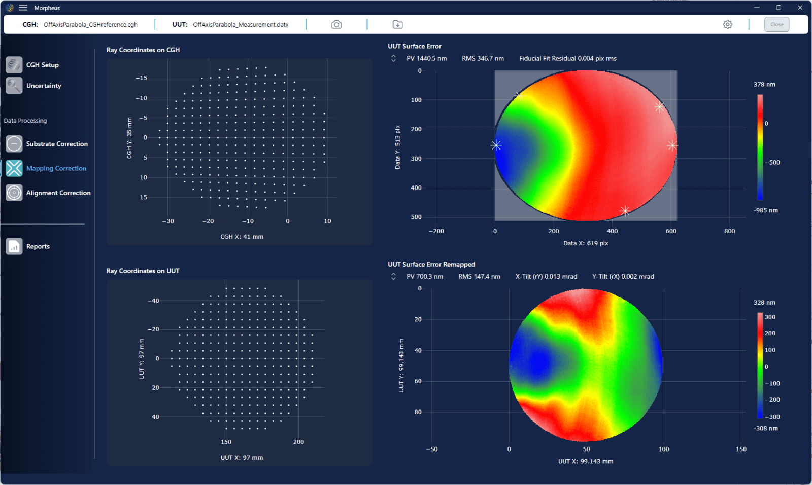 Software for Data Reduction of CGH Measurements | AOM